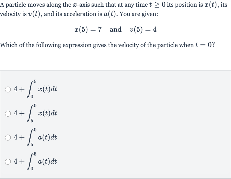(Solved)-A particle moves along the x-axis such that at any time t